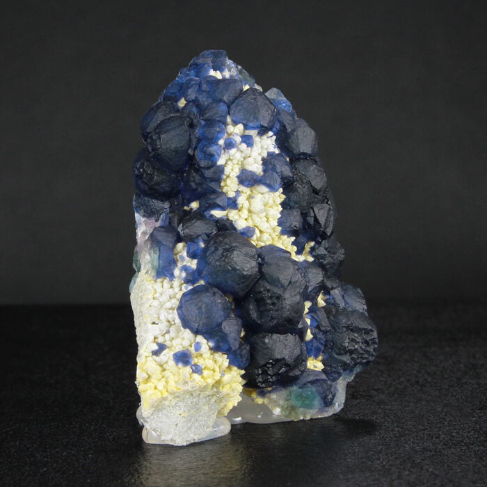 Chinese Blue Fluorite on Quartz - Mineral Mike