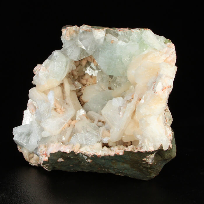 India Apophyllite and Stilbite Geode - Mineral Mike