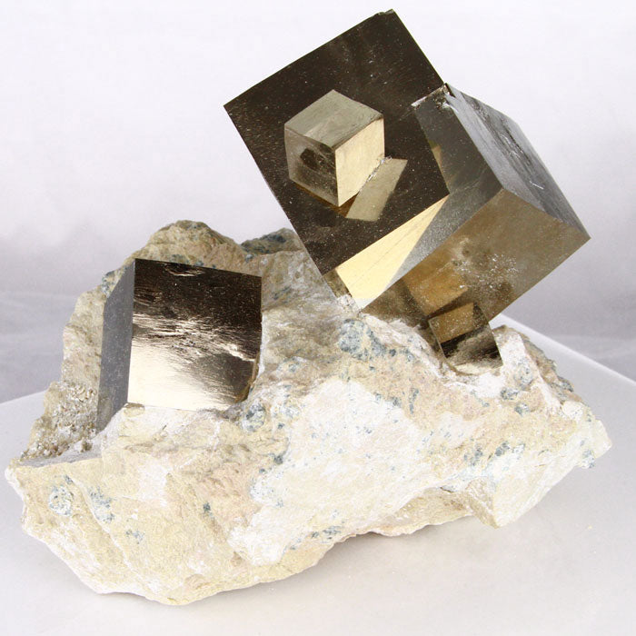 Amazing Multi-Cube Pyrite Crystal Specimen on Matrix - Mineral Mike